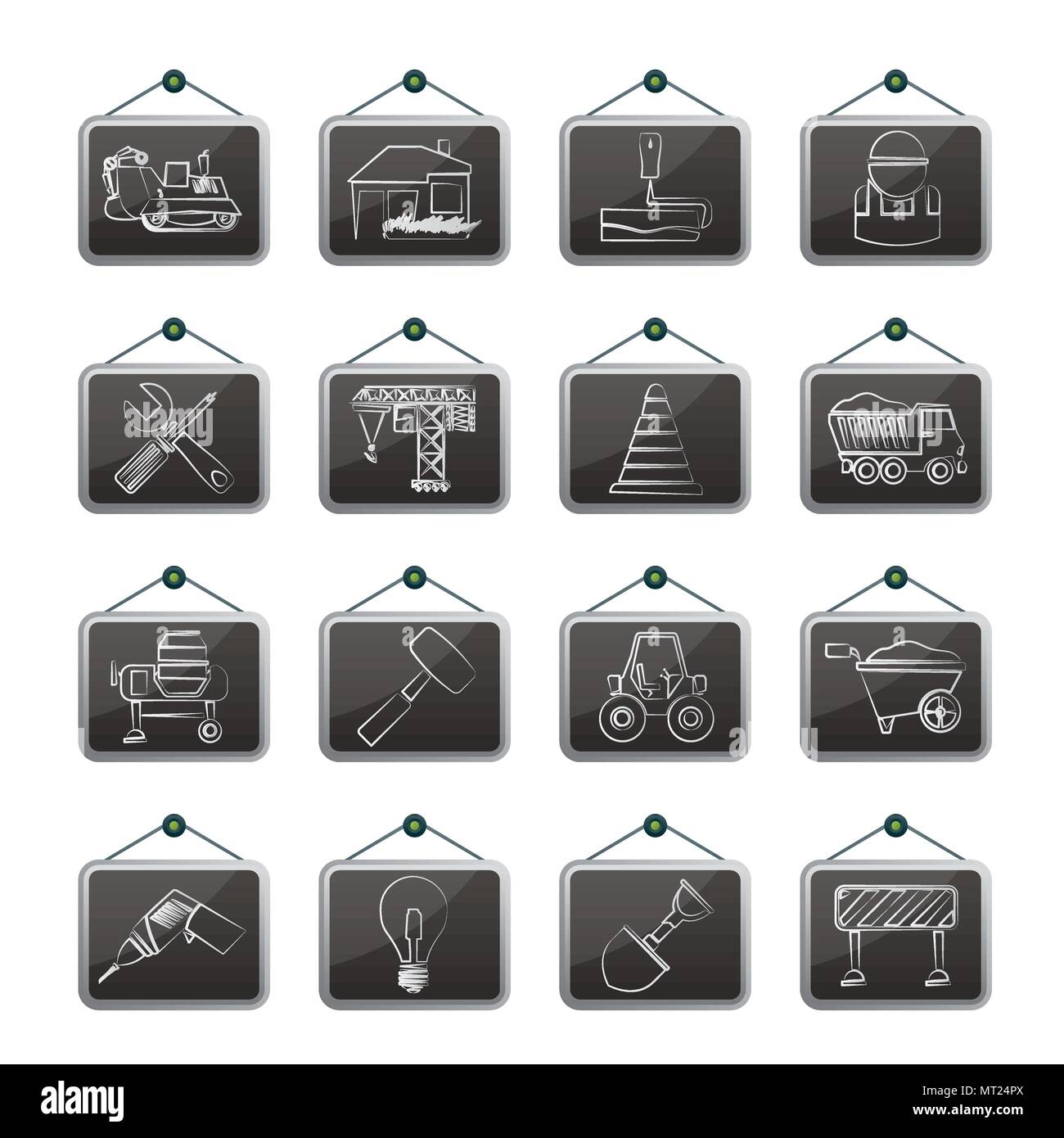Building and construction icons - vector icon set Stock Vector Image ...