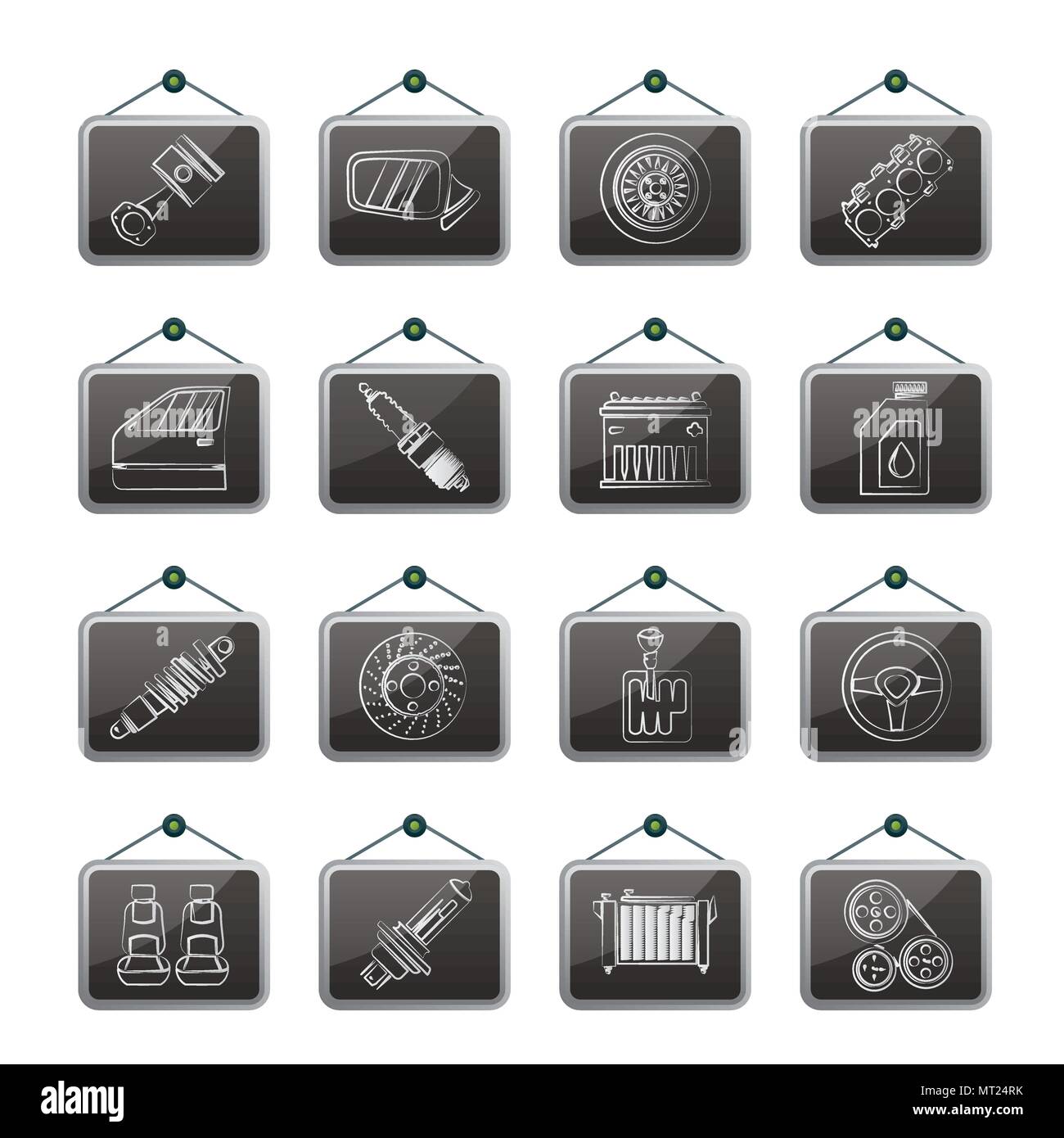 Detailed car parts icons - vector icon set Stock Vector Image & Art - Alamy