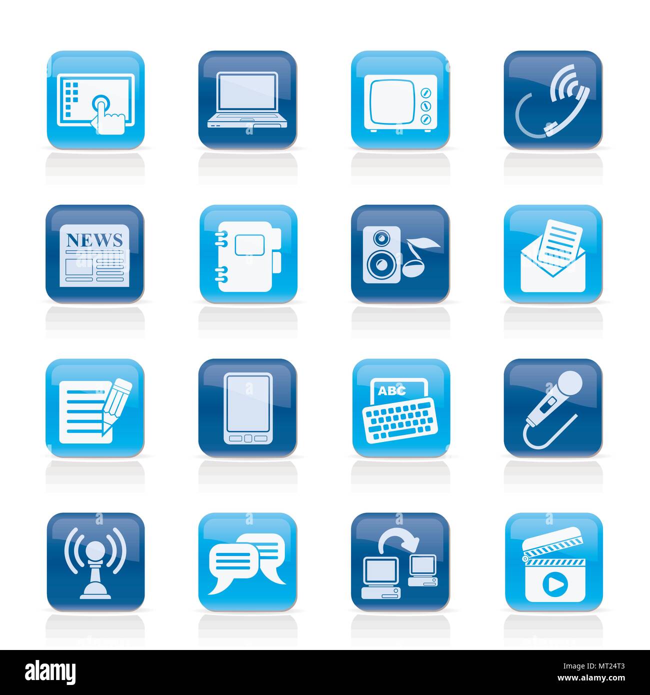 Communication and connection icons - vector icon set Stock Vector Image ...
