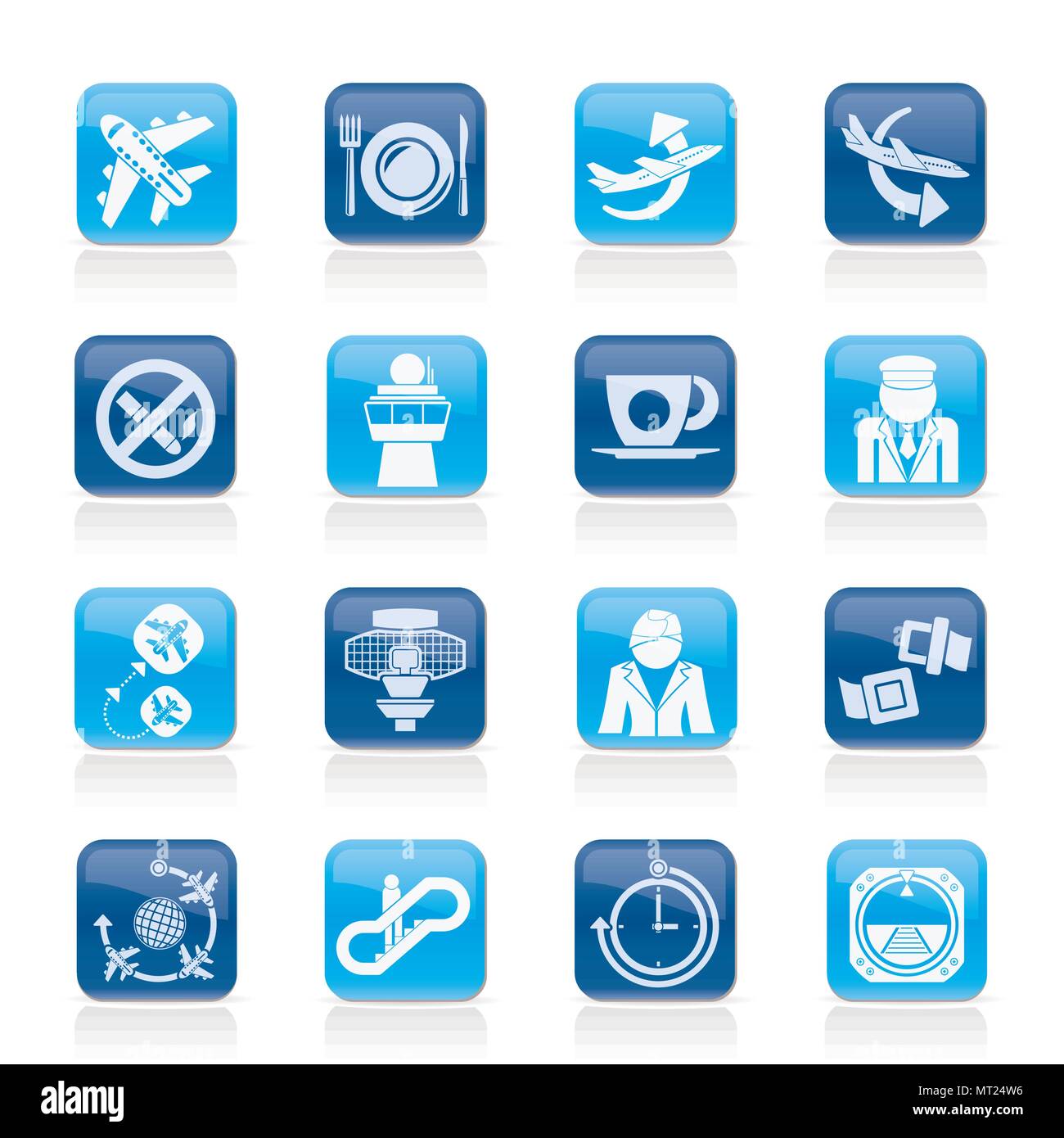 Aircraft, airport and Plane Icons - vector icon set Stock Vector Image ...