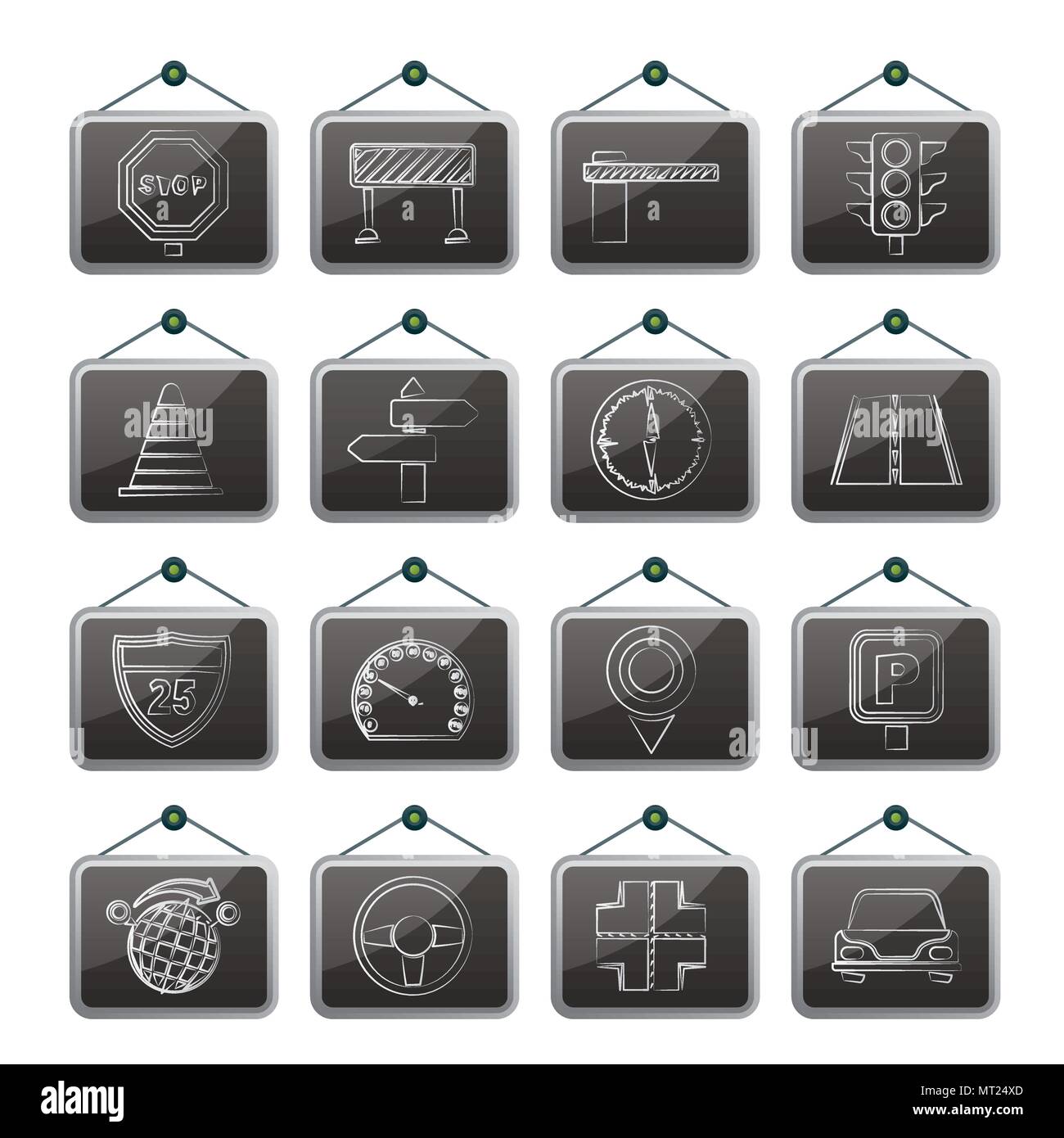 Road and Traffic Icons - vector icon set Stock Vector Image & Art - Alamy