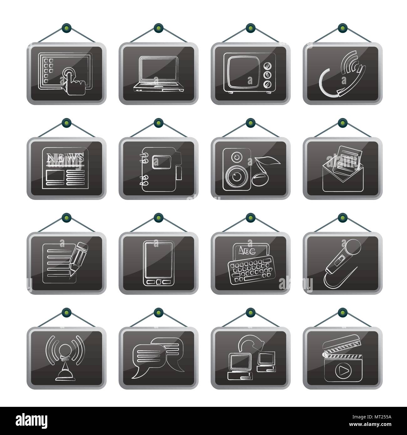 Communication and connection icons - vector icon set Stock Vector Image ...