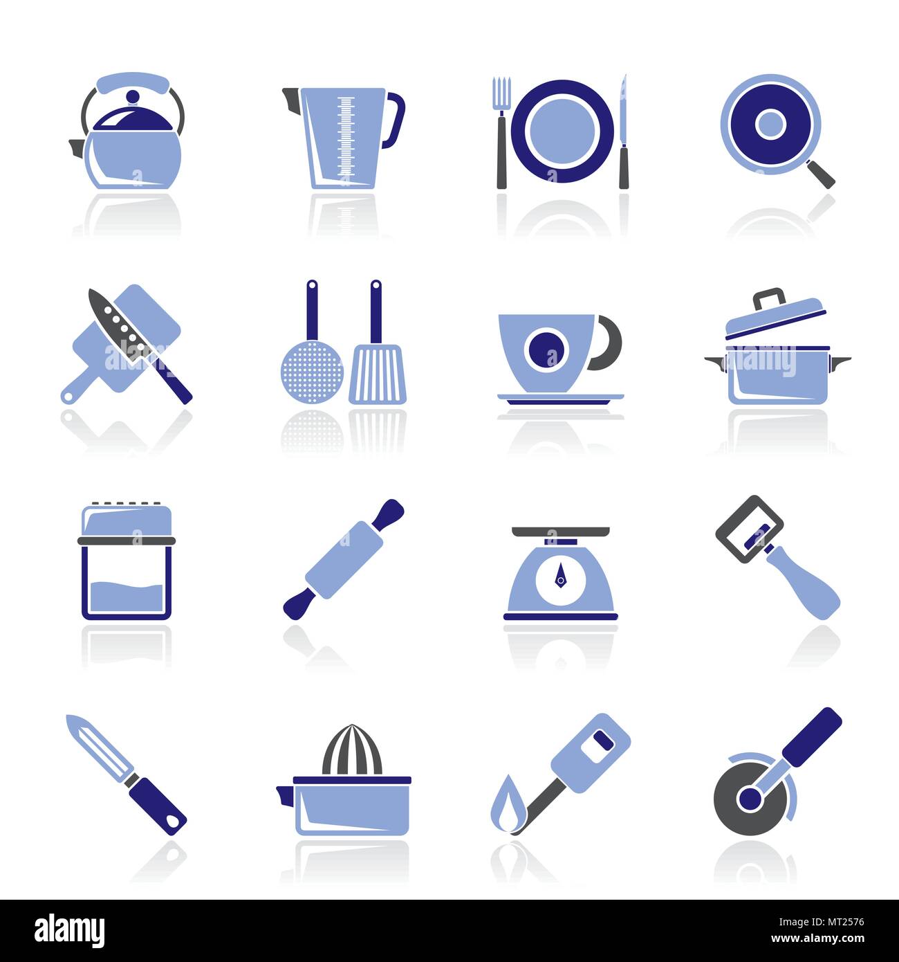Kitchen gadgets and equipment icons - vector icon set Stock Vector ...