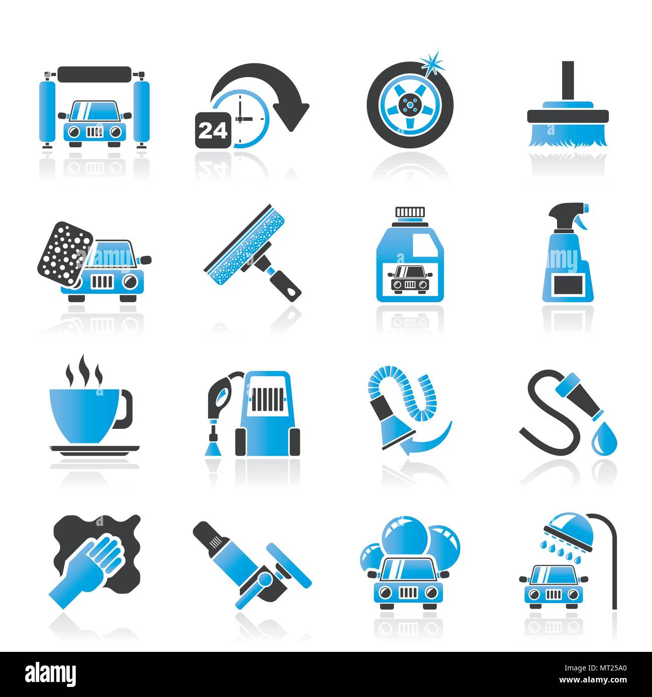 Car wash objects and icons - vector icon set Stock Vector Image & Art ...
