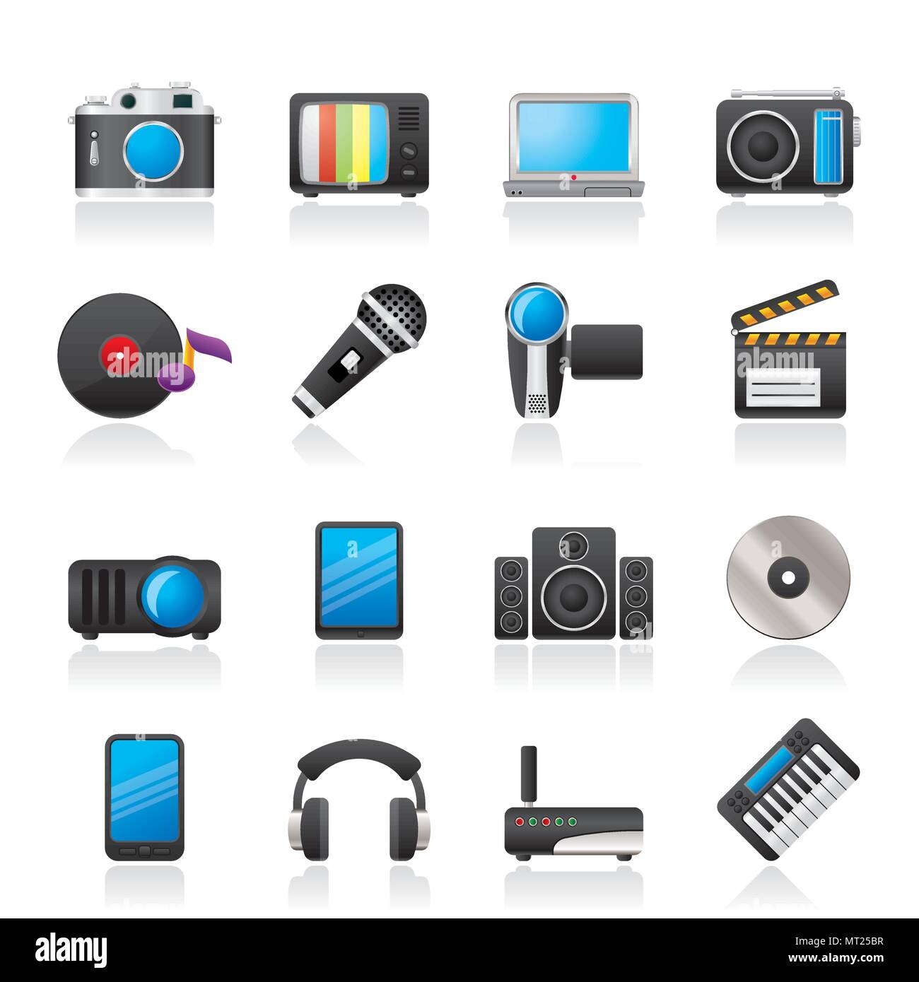 Media and technology icons - vector icon set Stock Vector Image & Art ...