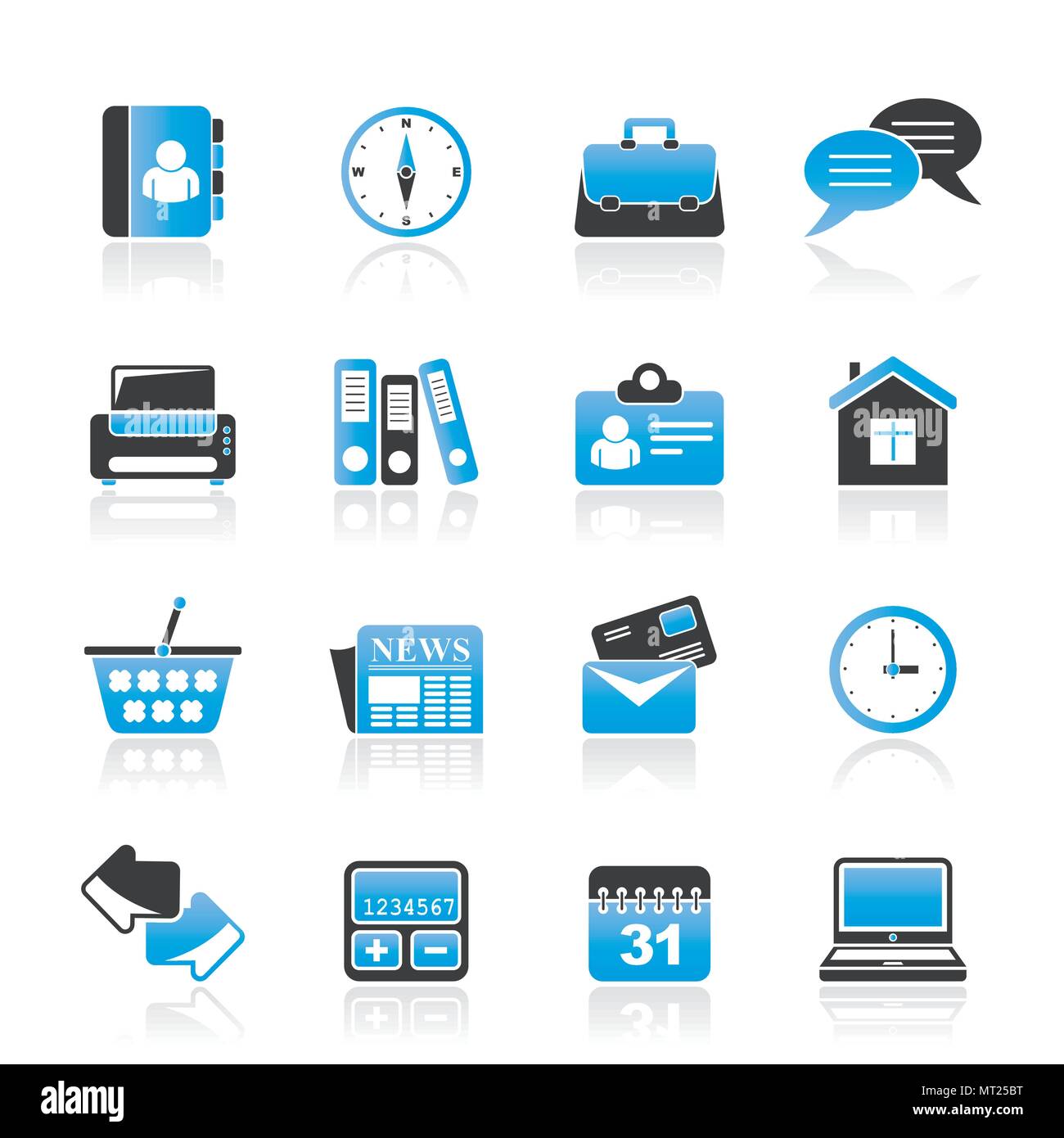 Business and office icons - vector icon set Stock Vector Image & Art ...