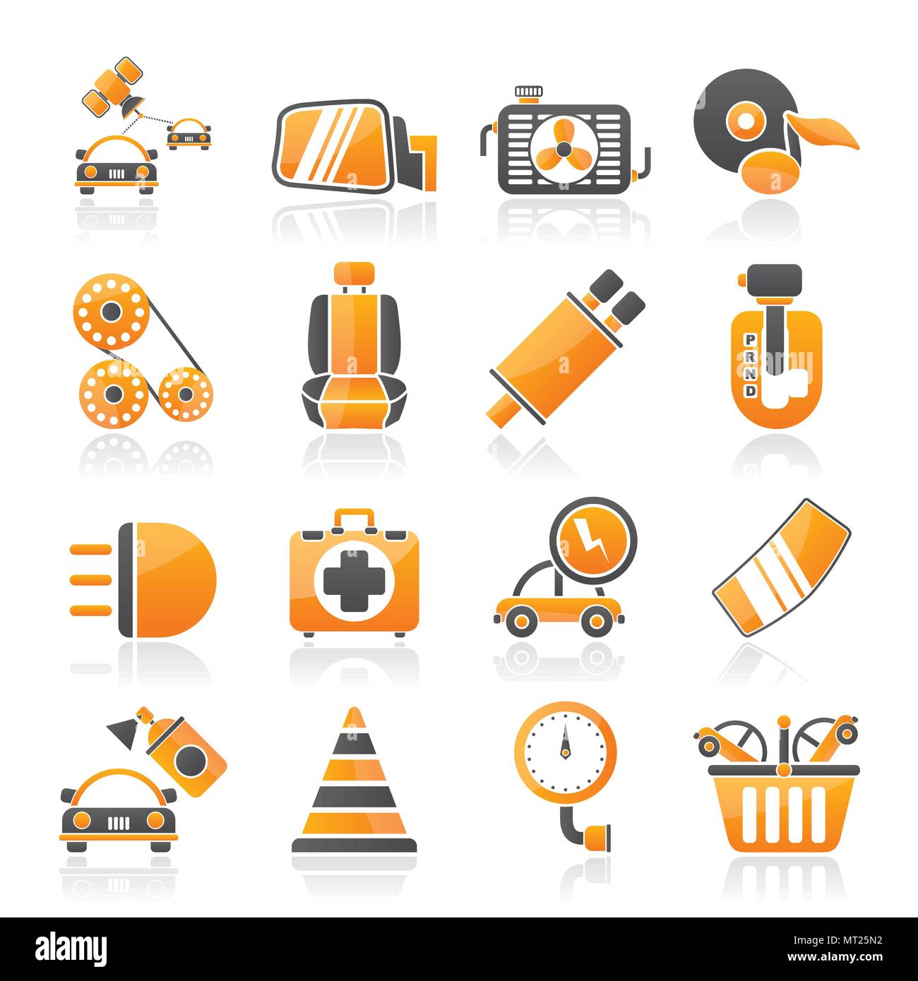 Car parts and services icons - vector icon set 3 Stock Vector Image ...
