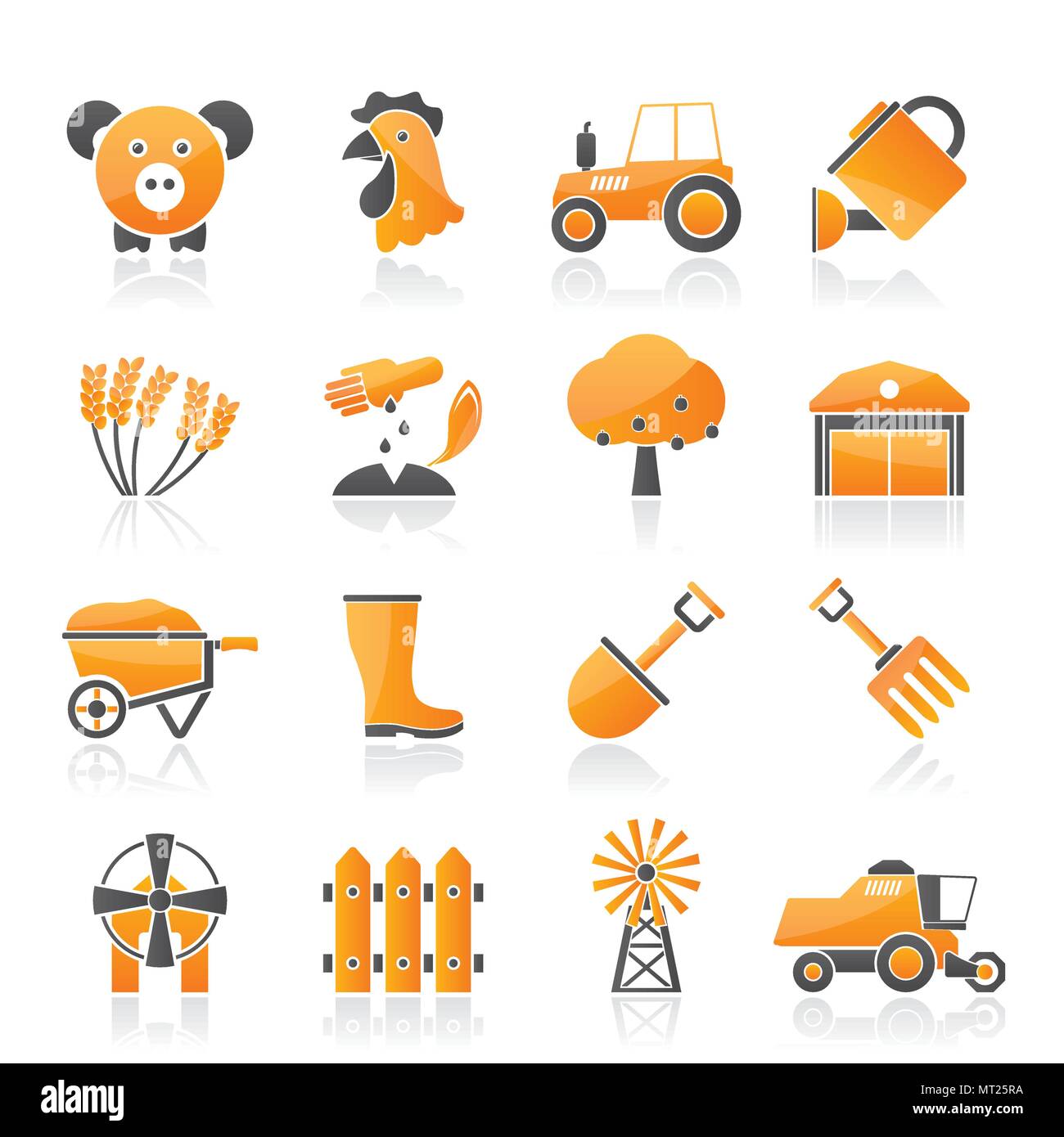 Agriculture and farming icons - vector icon set Stock Vector Image ...