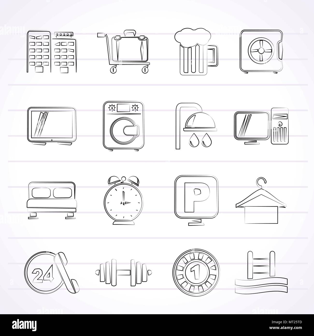 Hotel and motel icons - Vector icon Set Stock Vector Image & Art - Alamy