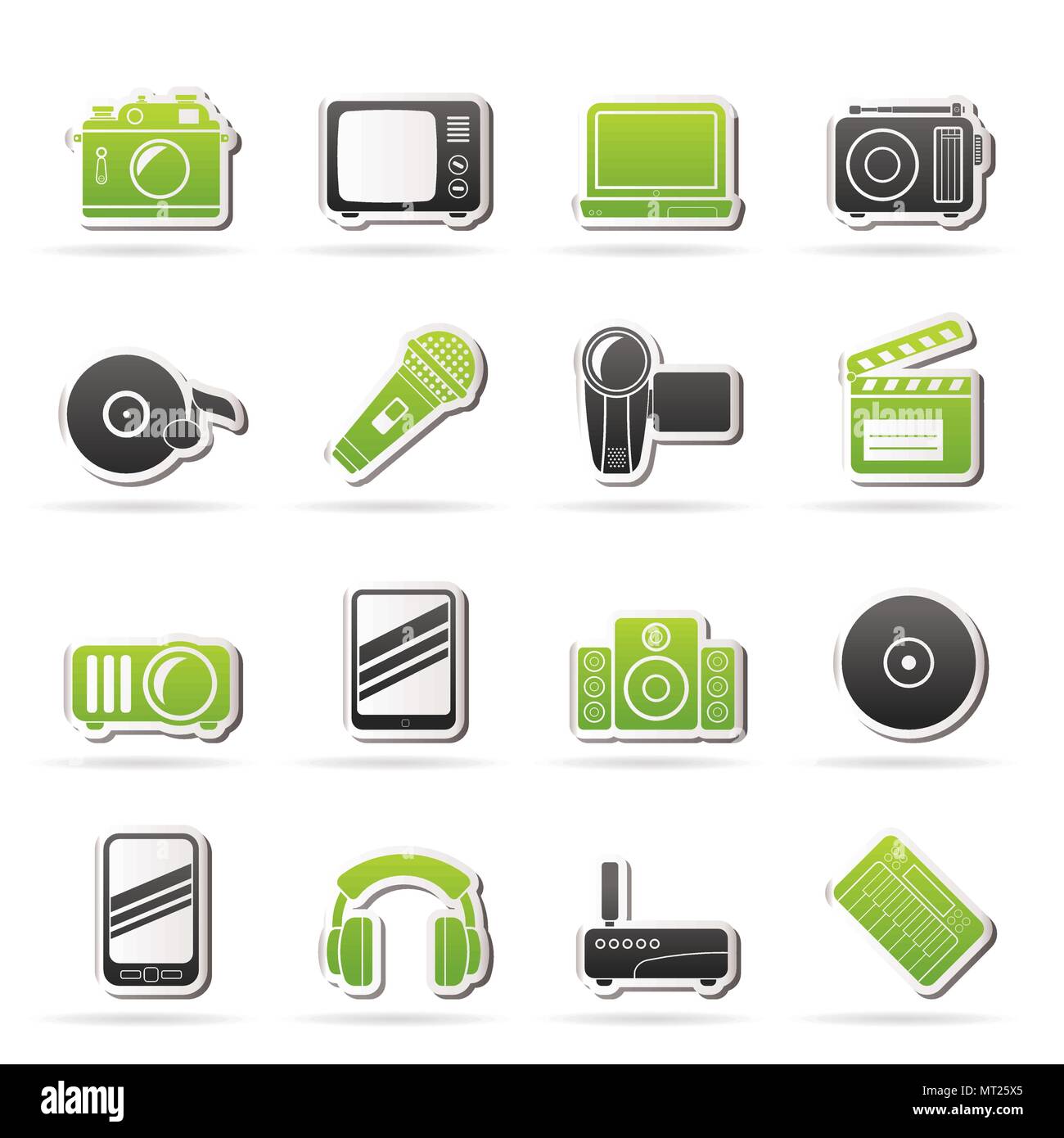 Media and technology icons - vector icon set Stock Vector Image & Art ...