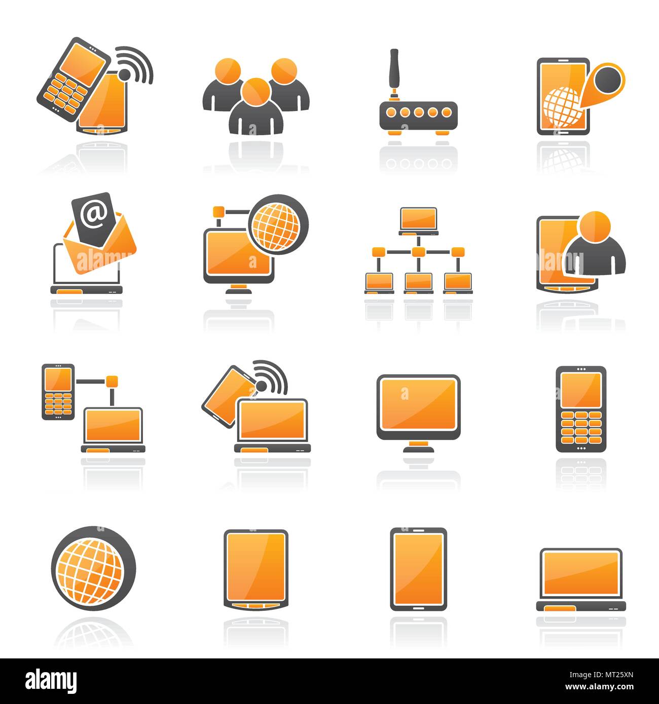 Communication and technology equipment icons - vector icon set Stock ...