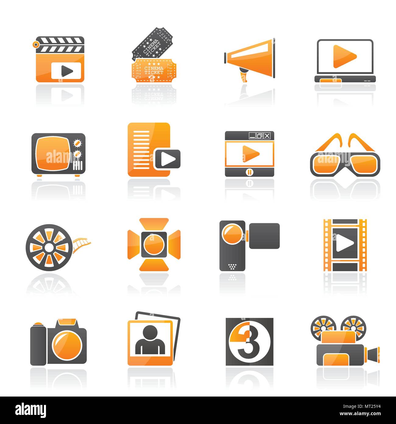 Movie and cinema icons -vector icon set Stock Vector Image & Art - Alamy