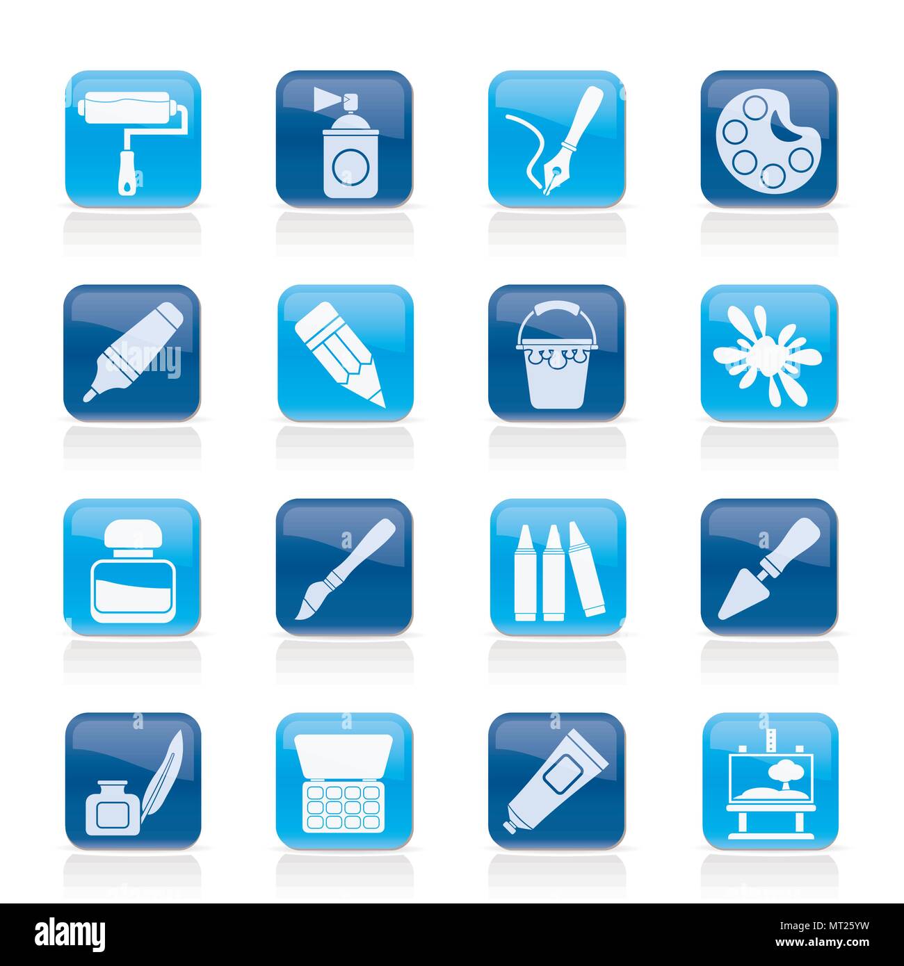 Painting and art object icons - vector icon set Stock Vector Image ...