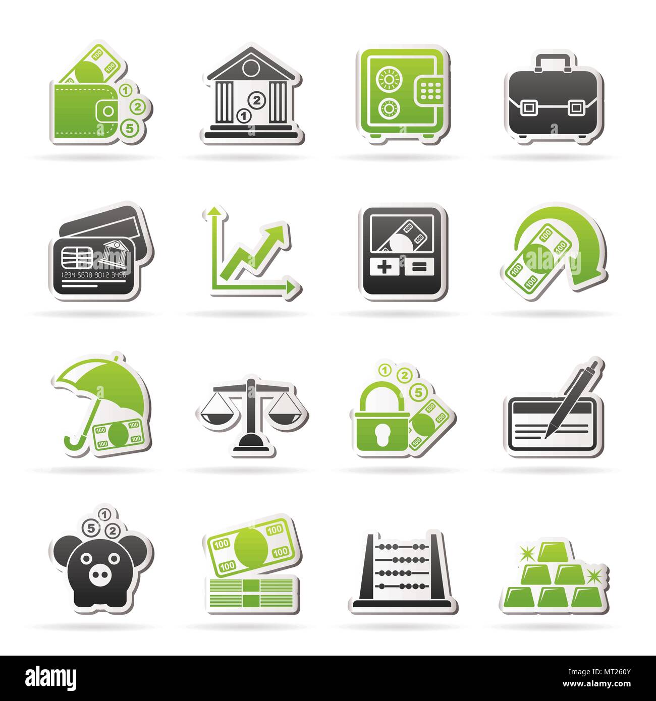 Business, finance and bank icons - vector icon set Stock Vector Image ...