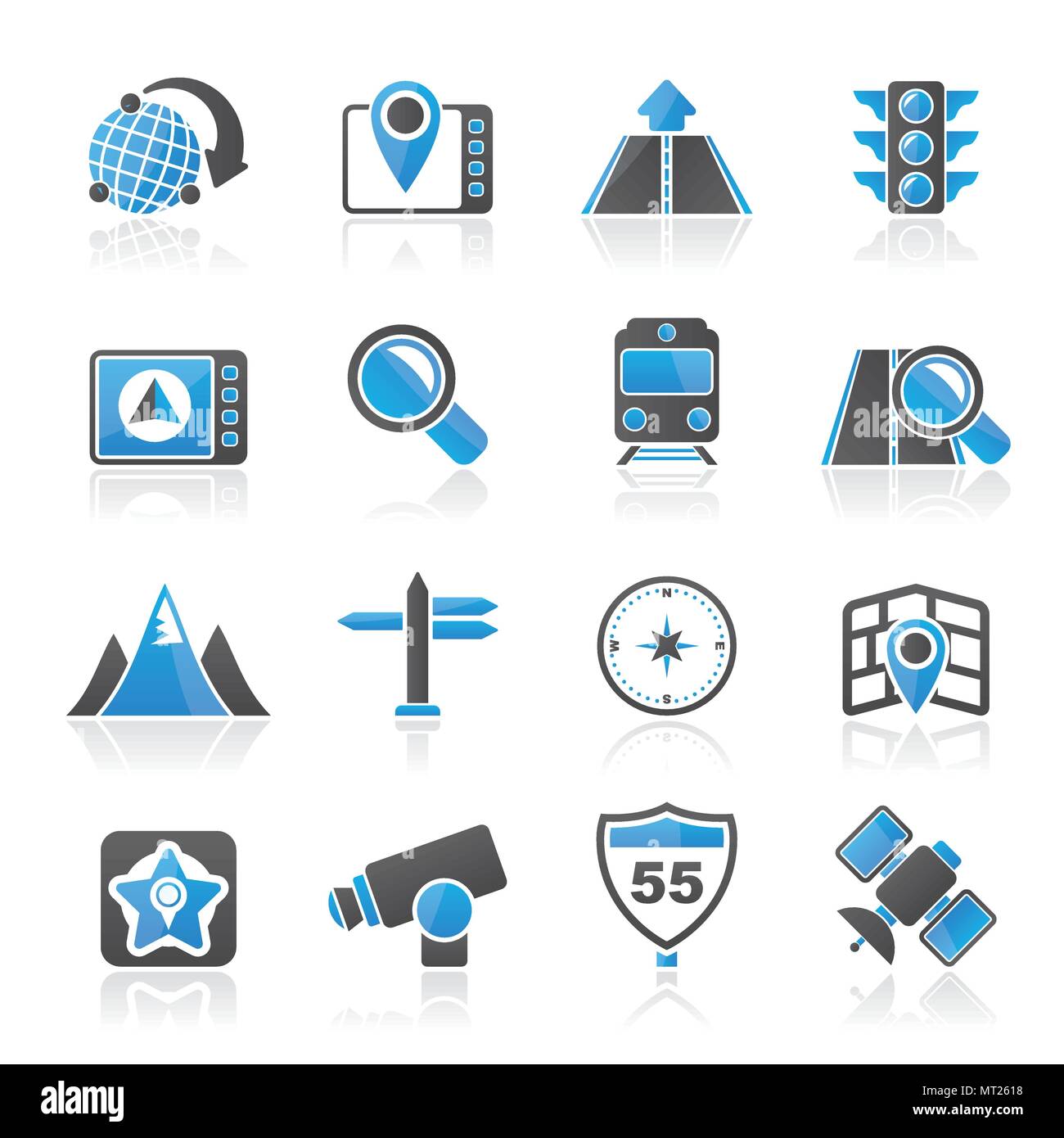 Map, navigation and Location Icons -vector icon set Stock Vector Image ...