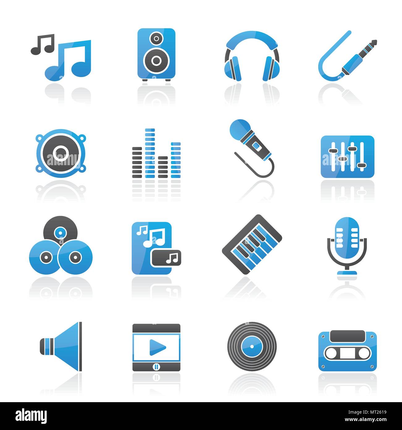 Music, sound and audio icons - vector icon set Stock Vector Image & Art ...