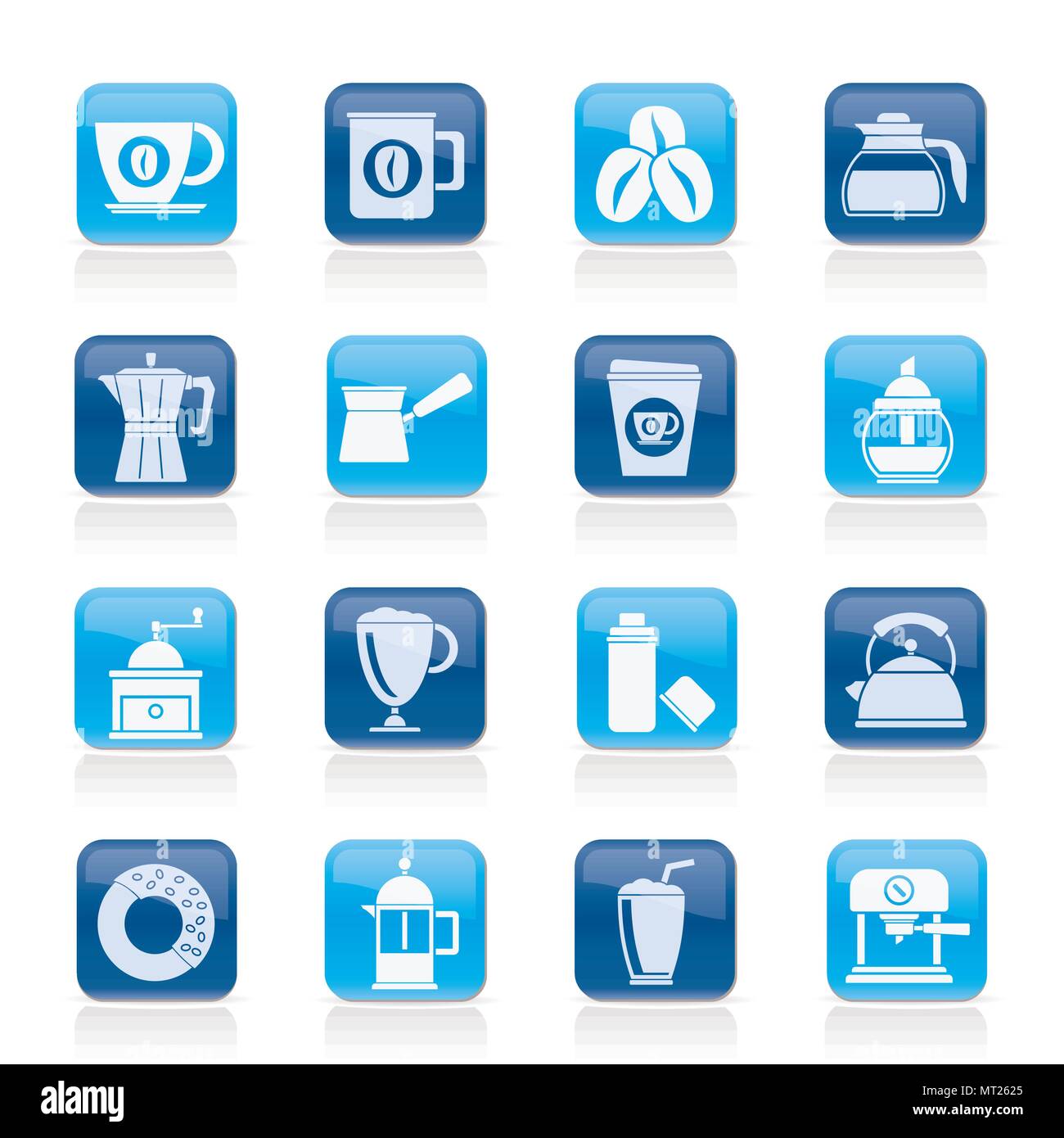 Different types of coffee industry icons- vector icon set Stock Vector ...