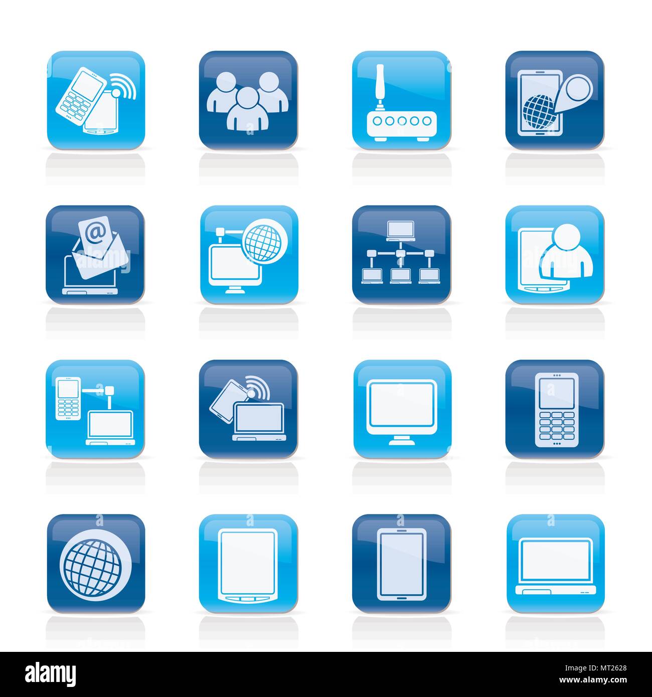 Communication and technology equipment icons - vector icon set Stock ...