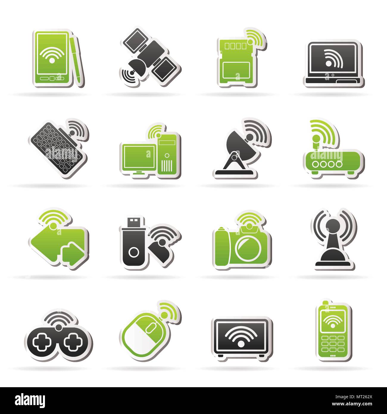 Wireless and communications icons - vector icon set Stock Vector Image ...