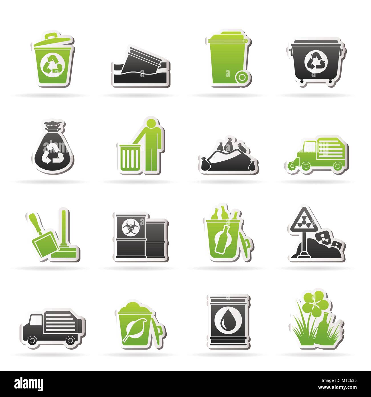 Garbage and rubbish icons - vector icon set Stock Vector Image & Art ...