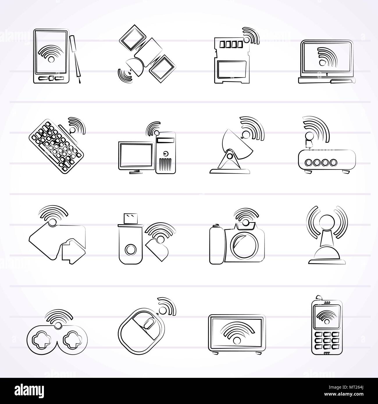 Wireless and communications icons - vector icon set Stock Vector Image ...