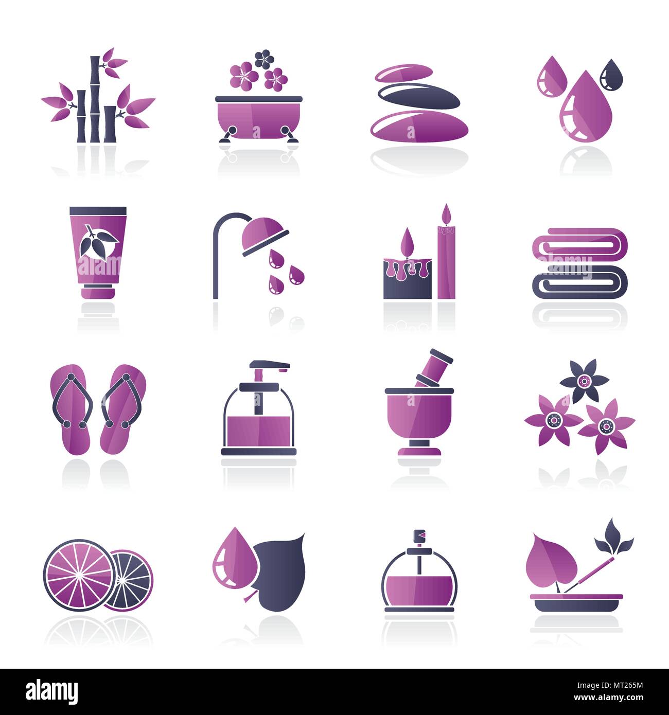 Spa and relax objects icons - vector icon set Stock Vector Image & Art ...