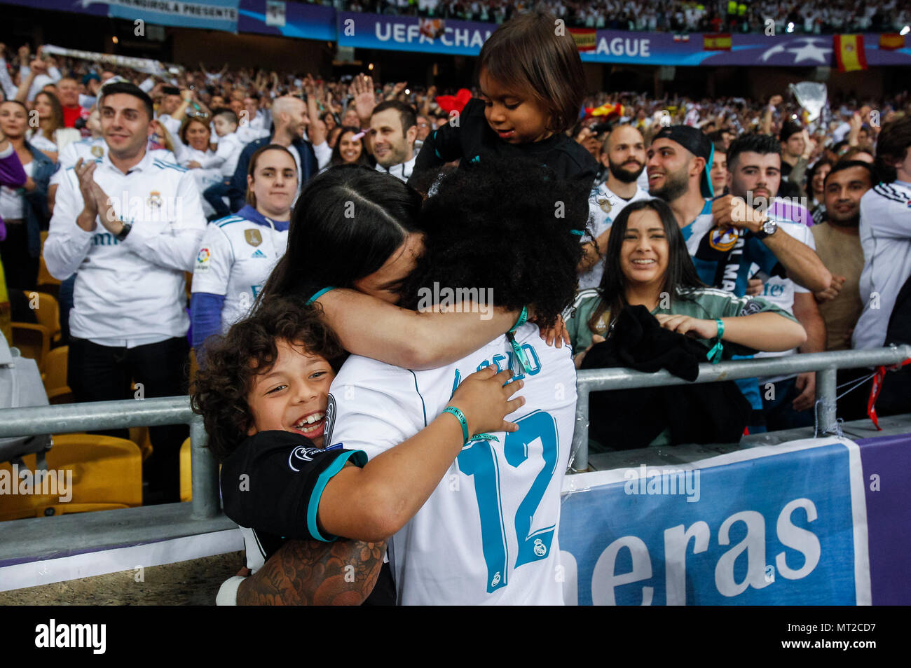 Marcelo of Real Madrid celebrates with his family after the UEFA ...
