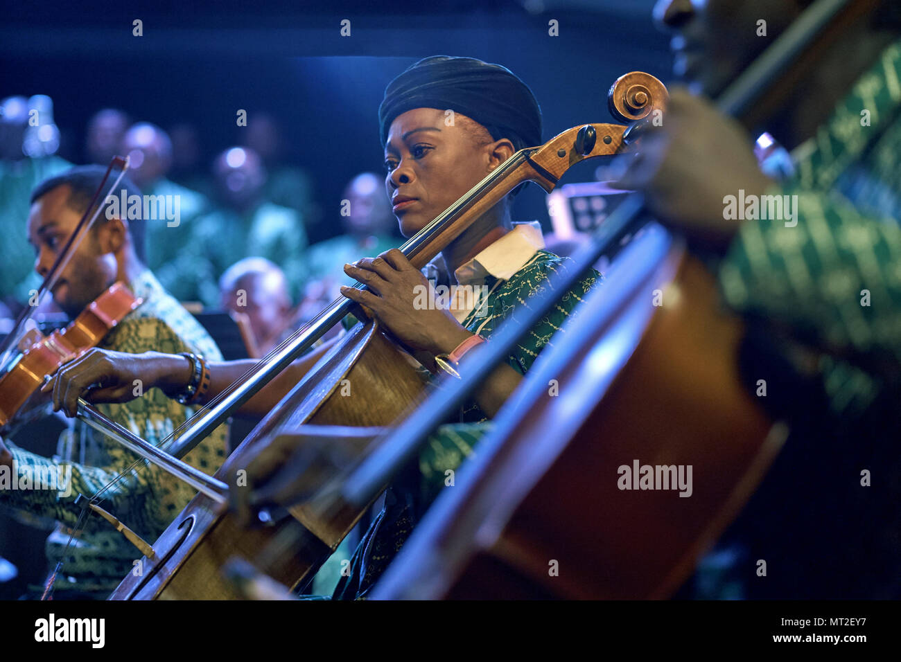 10 March 2018, Congo, Kinshasa: Musicians of the Orchester Symphonique ...