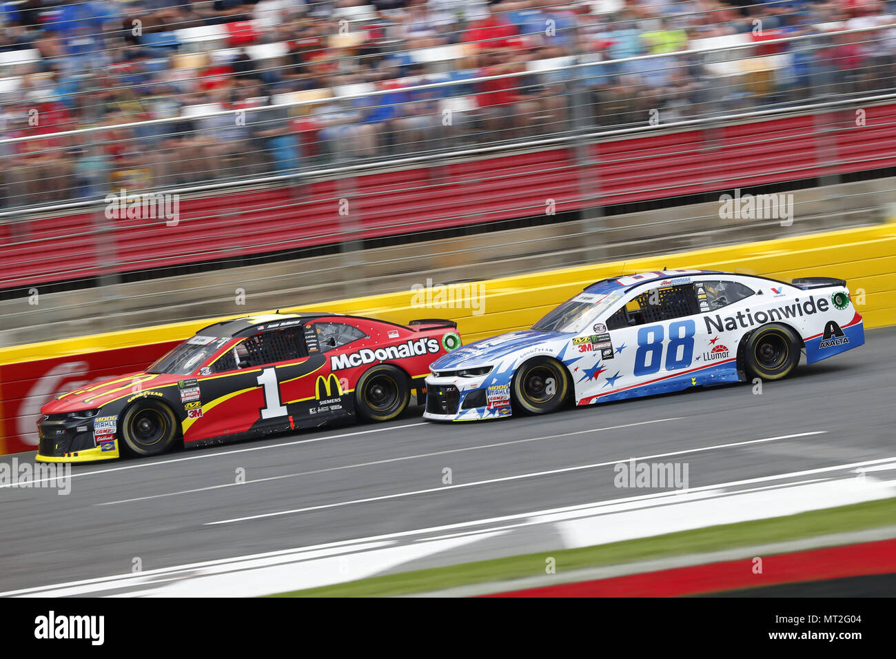 Concord, North Carolina, USA. 27th May, 2018. Jamie McMurray (1) and ...