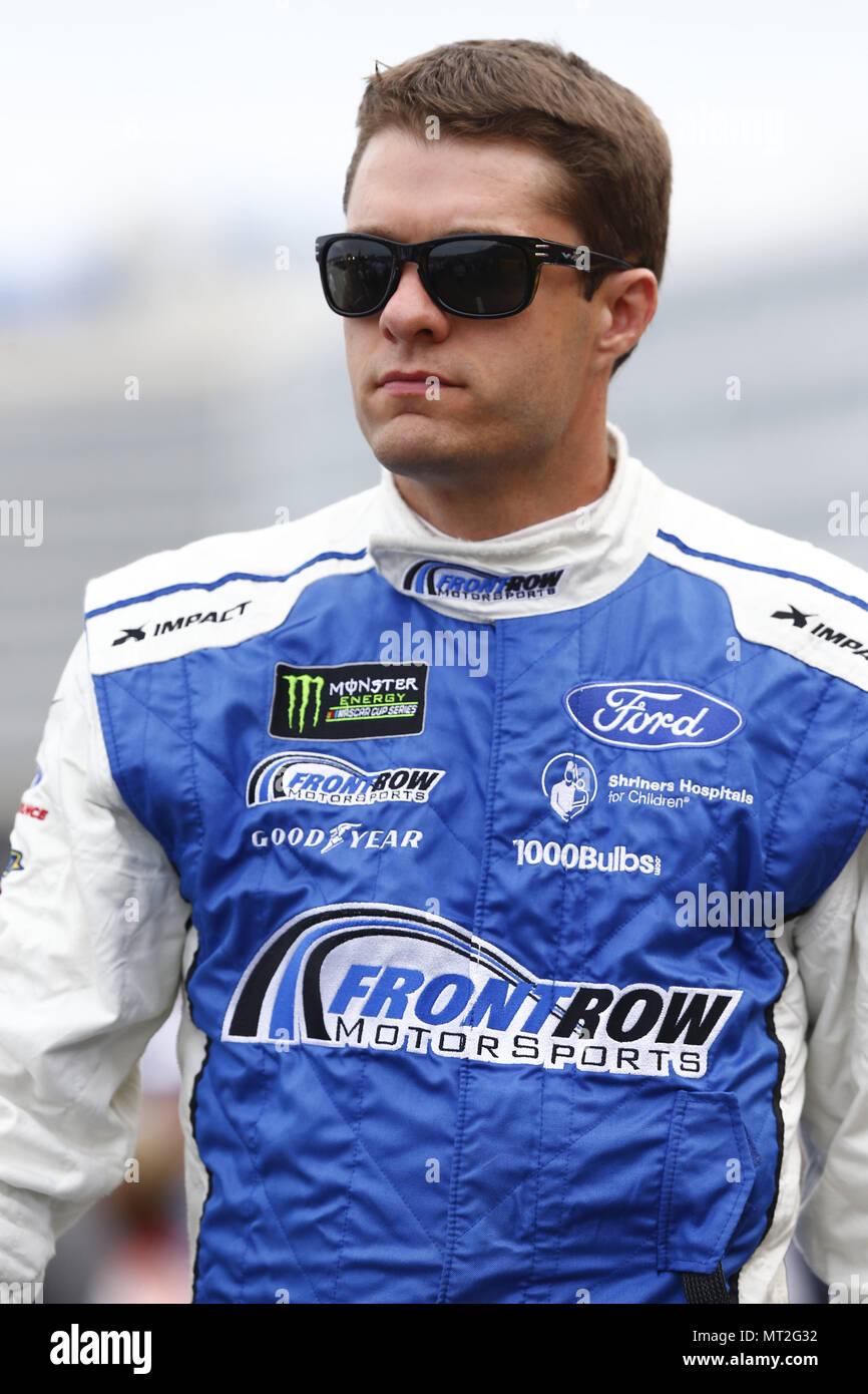 Concord, North Carolina, USA. 27th May, 2018. David Ragan (38) hangs ...