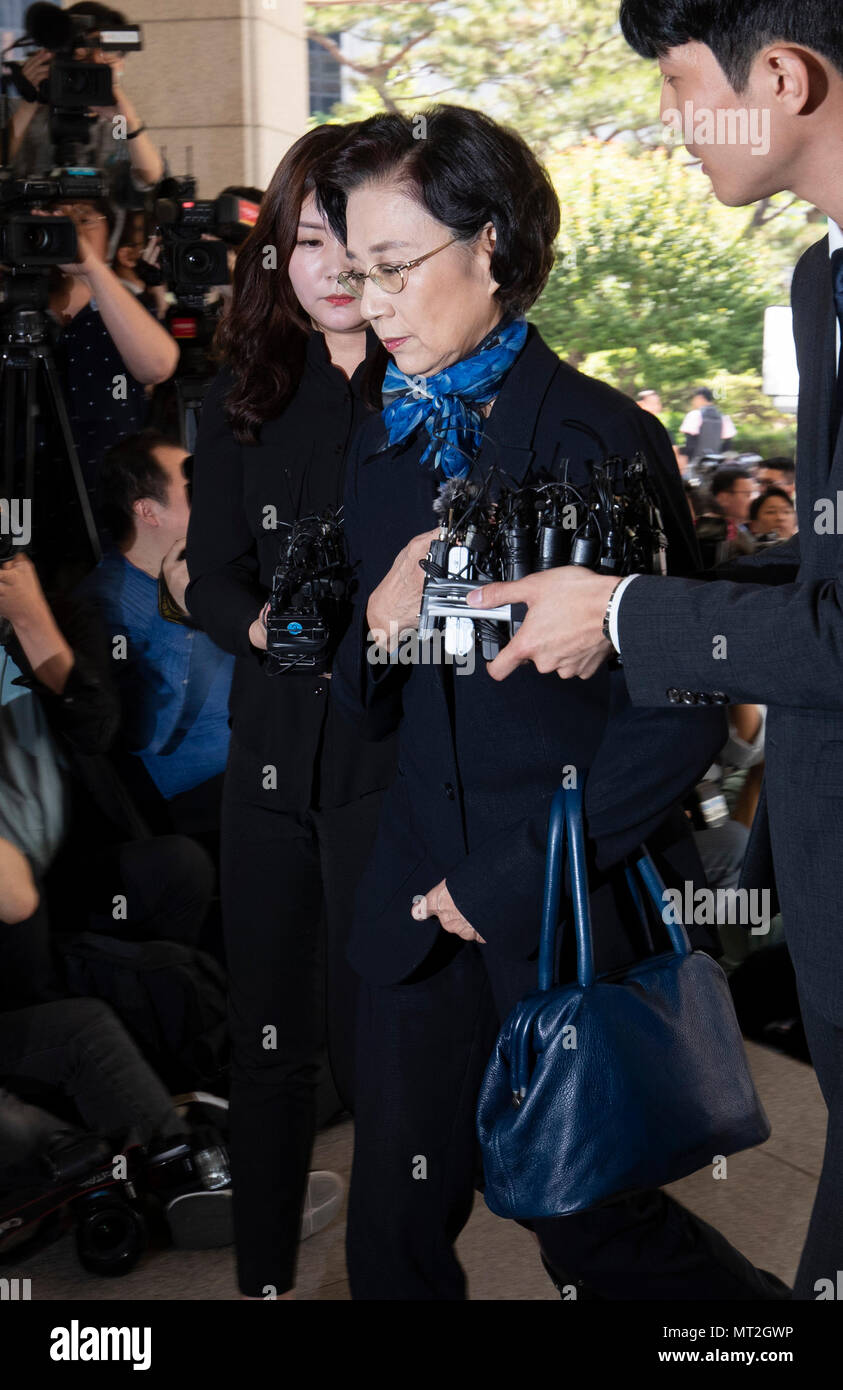 Seoul, South Korea. 28th May, 2018. Lee Myung-hee, spouse of Hanjin ...