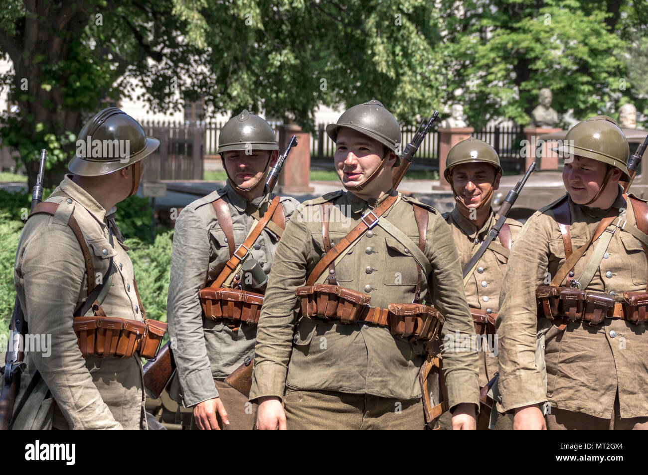 Warsaw, Poland - May 27th, 2018: Military re-enactors in Polish ...