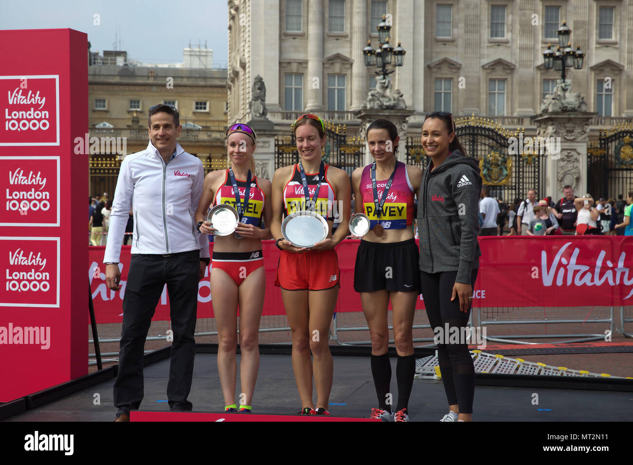 London,UK,28th May 2018,Gemma Steel, Steph Twell, and Joanne Pavey pose ...