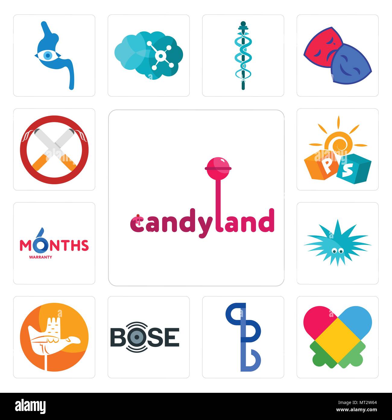 Set Of 13 simple editable icons such as candyland, autism, bs, bose ...