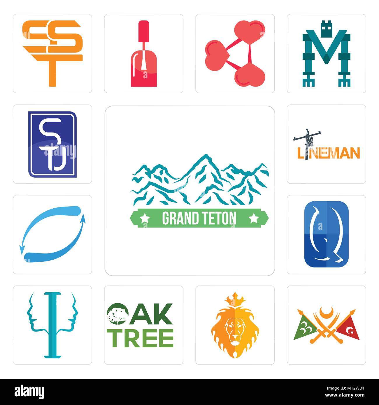 Grand teton background Stock Vector Images - Alamy