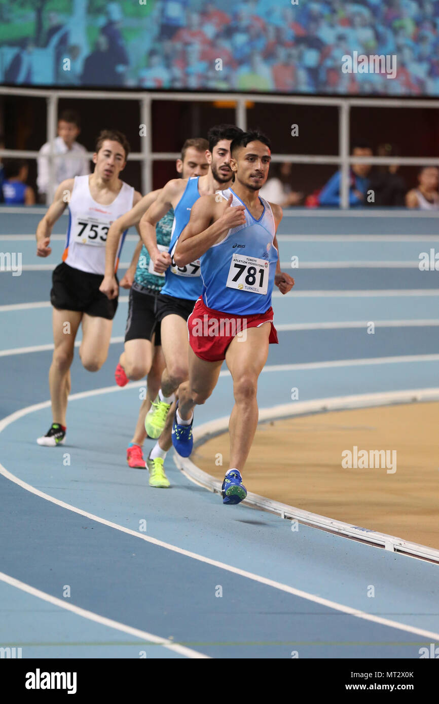 ISTANBUL, TURKEY - FEBRUARY 03, 2018: Athletes running during Turkcell ...