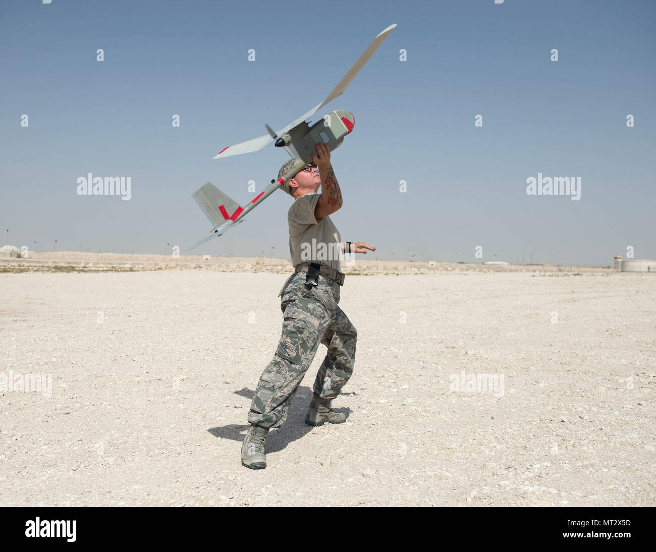 U.S. Air Force Staff Sgt. Helen Daniel, a Raven- B operator with 379th ...