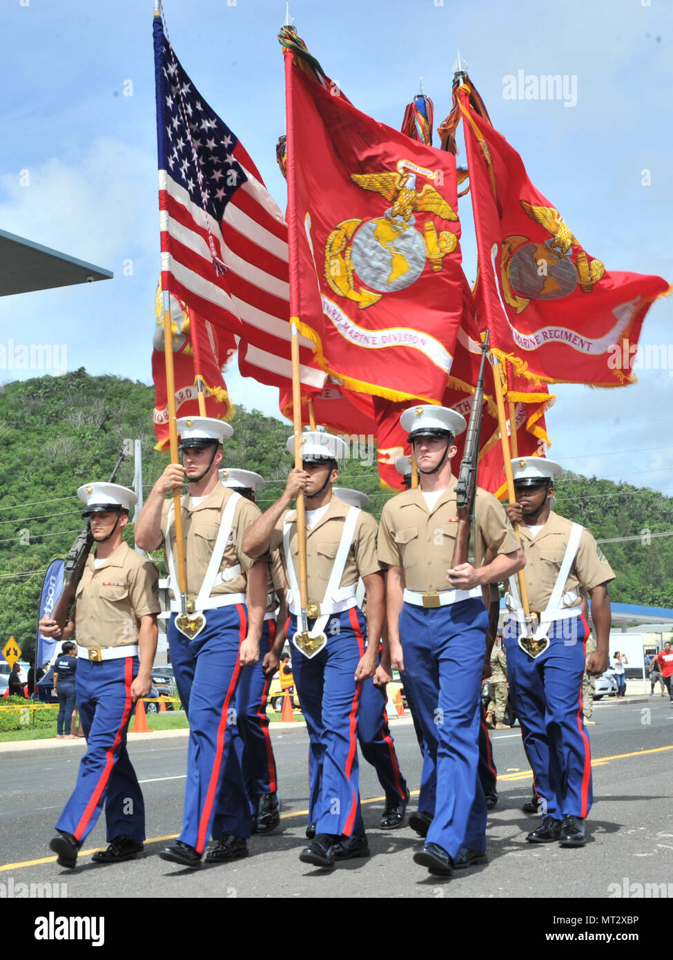 170721-N-ZD021-194 HAGATNA, Guam (July 21, 2017) A color guard from the ...