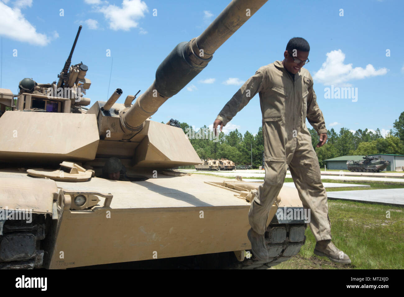 U.S. Marine Corps Cpl. Robert J. Klein, tank crewman, with Alpha ...