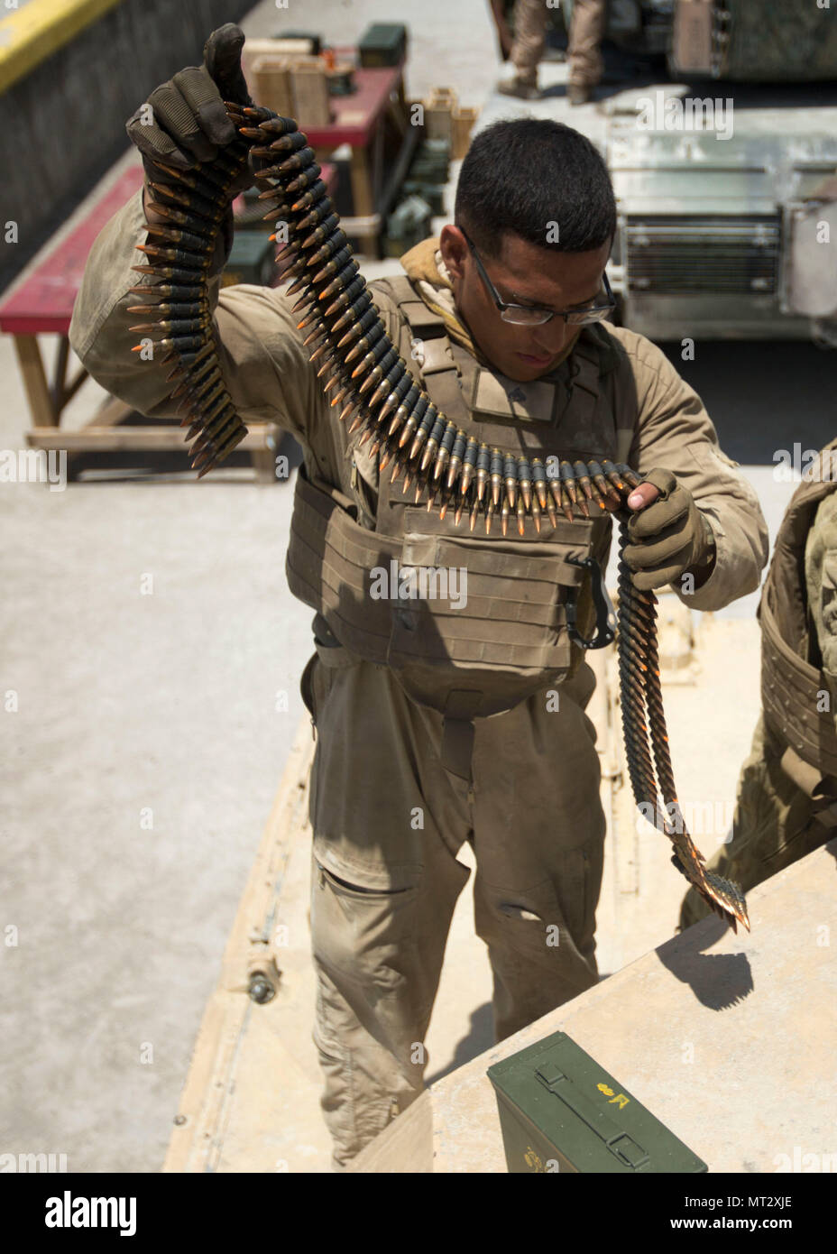 U.S. Marine Corps Cpl. Robert J. Klein, tank crewman, with Alpha ...