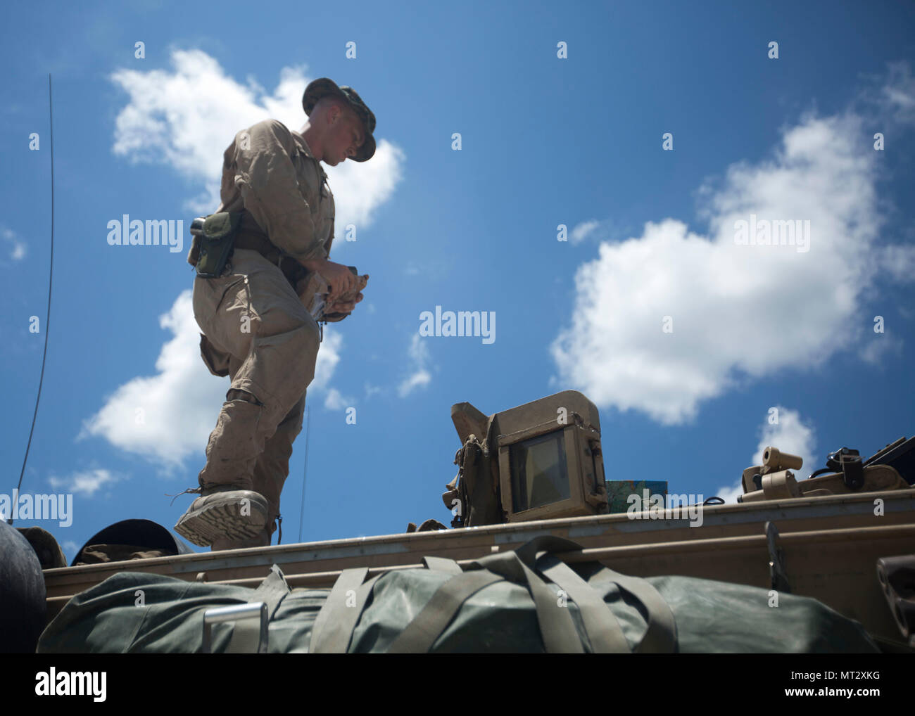 U.S. Marine Corps 1st Lieutenant Ryan Brogan, platoon commander, with ...