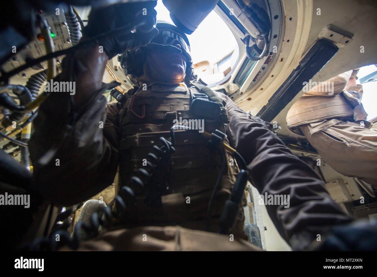 U.S. Marine Corps 1st Lieutenant Ryan Brogan, platoon commander, left ...