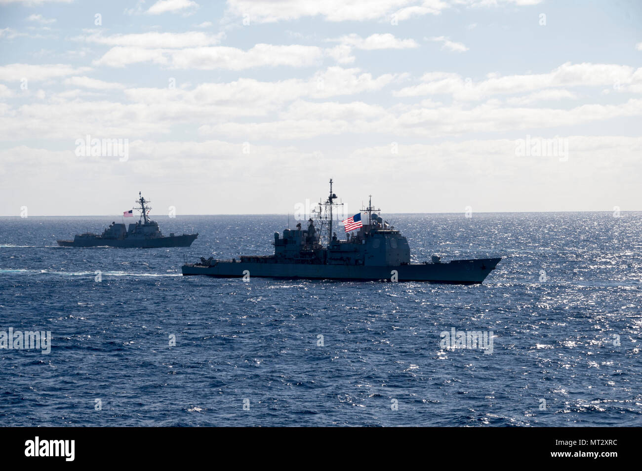 170722-N-RU971-438 CORAL SEA (July 22, 2017) The guided-missile cruiser ...