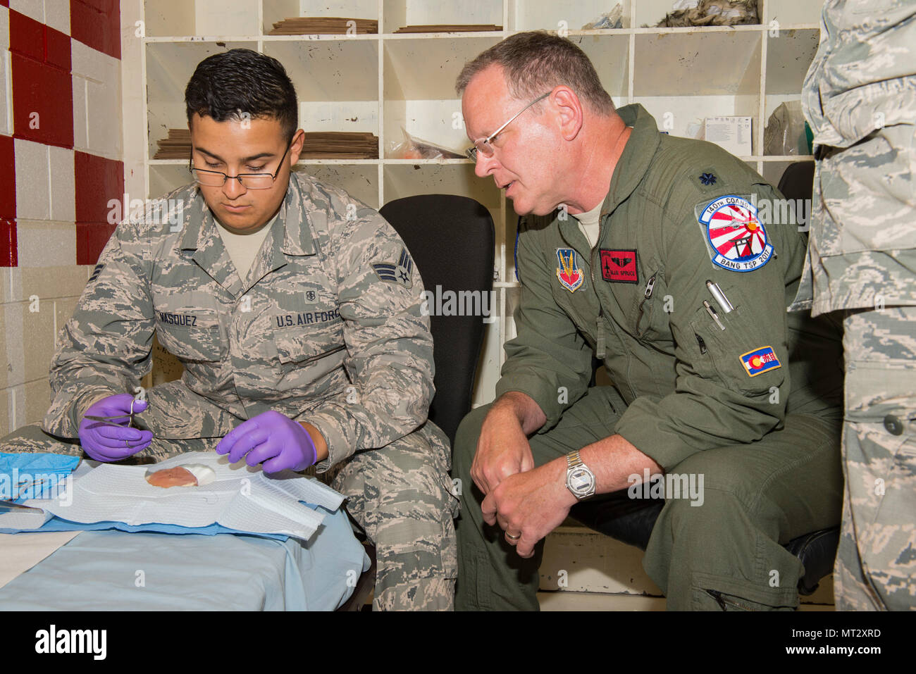U.S. Air Force Lt. Col. Duard Spruce, flight doctor, trains Senior ...