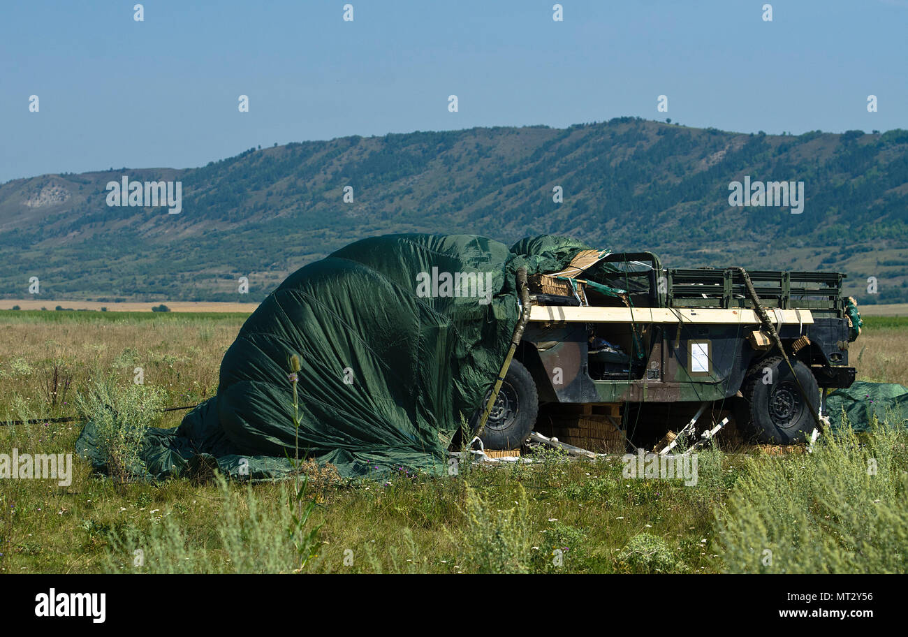 A U.S. Humvee landed safely on the drop zone during the 54th Brigade ...