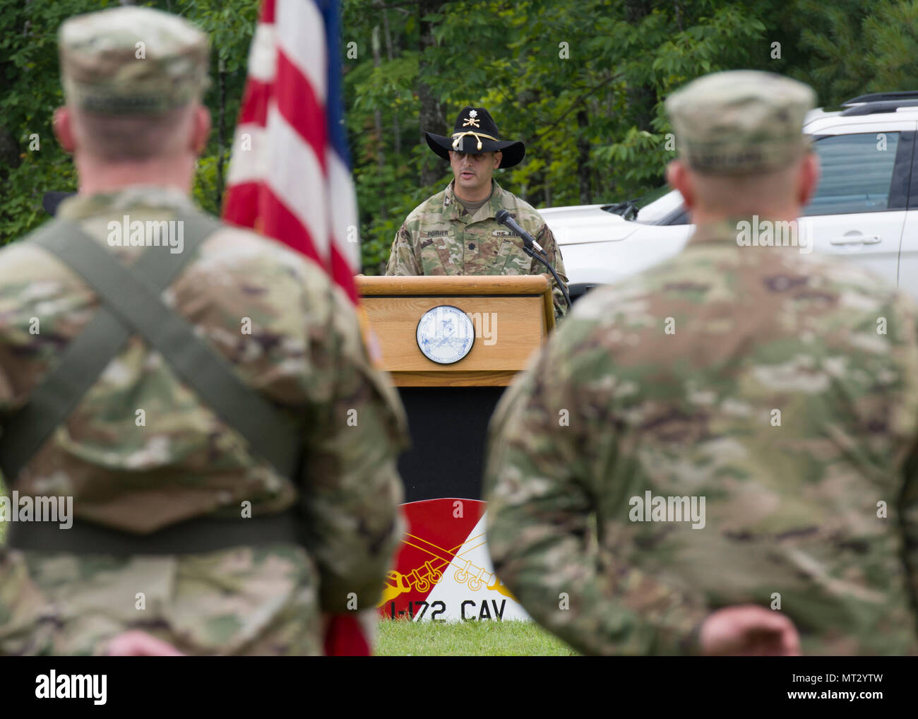 Lt. Col Leonard Poirier, outgoing commander, 1st Squadron, 172nd ...