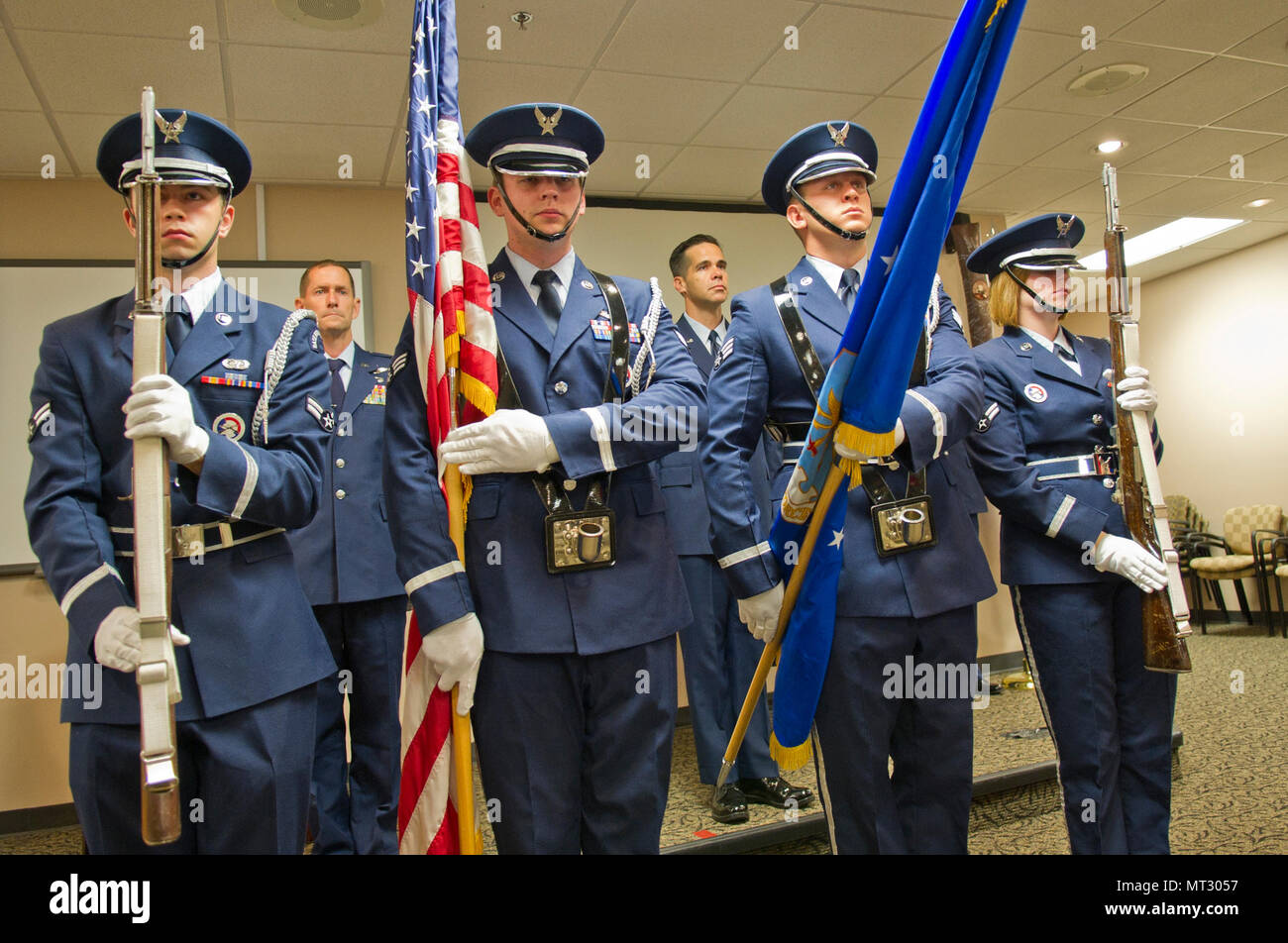 Base Honor Guard present the colors during the 4th Combat Camera ...