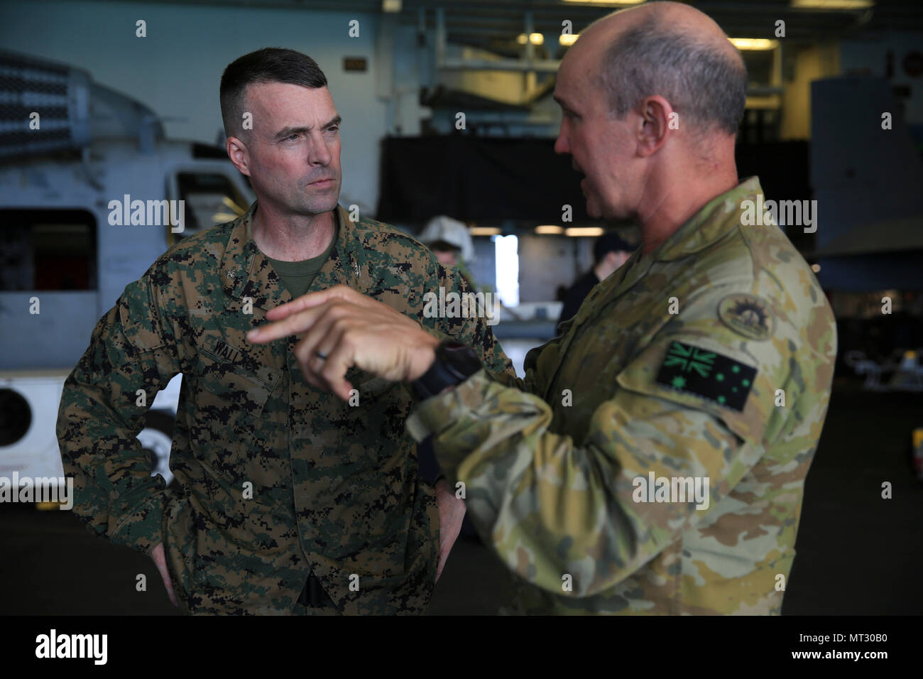 U.S. Marine Corps Col. Tye. R Wallace, left, and Australian Army ...
