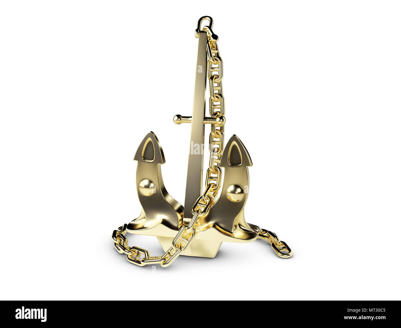 3D Illustration of gold anchor on a white background Stock Photo - Alamy