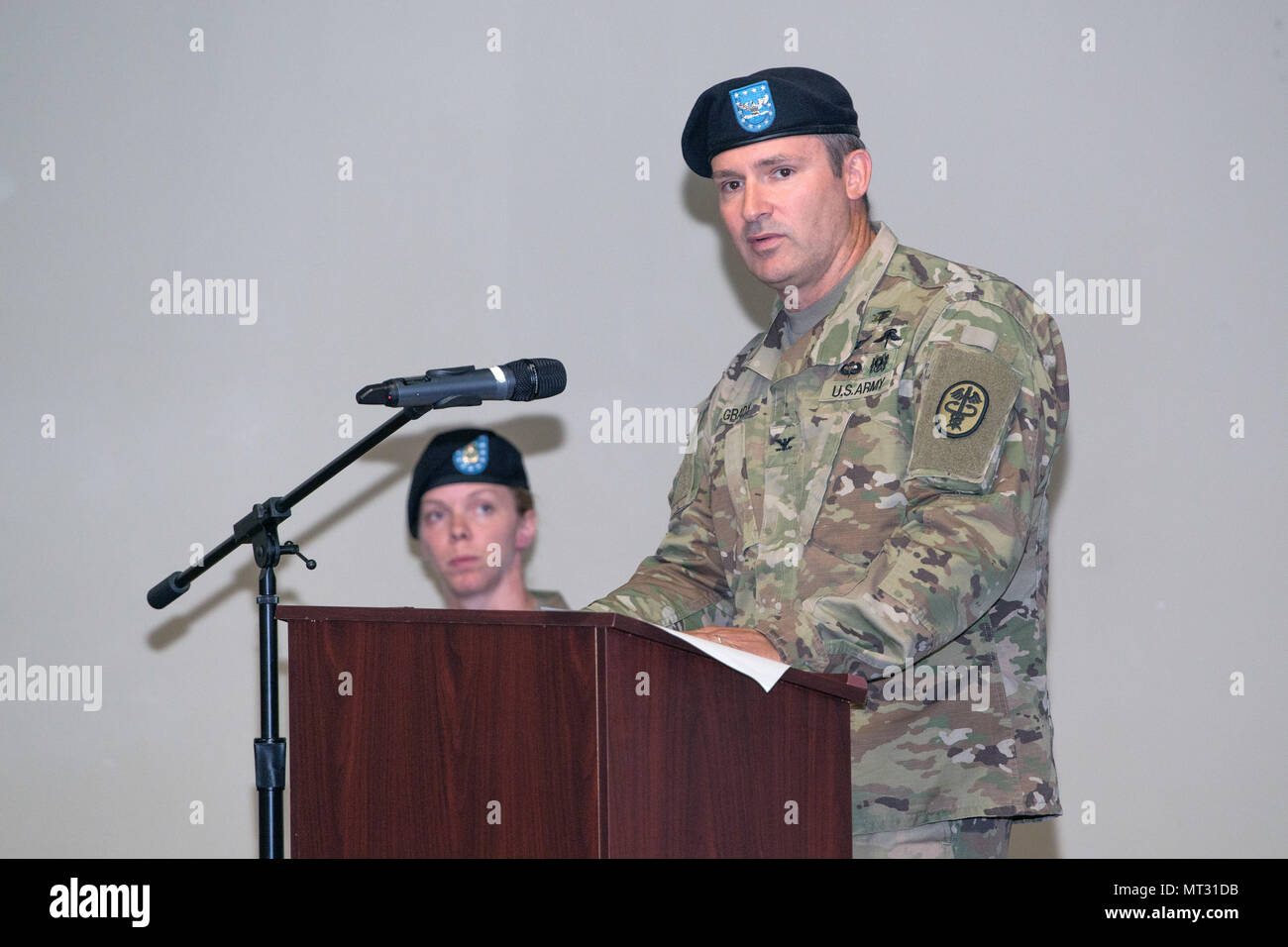 Commander Public Health Region-Atlantic, COL James Grady, addresses the ...